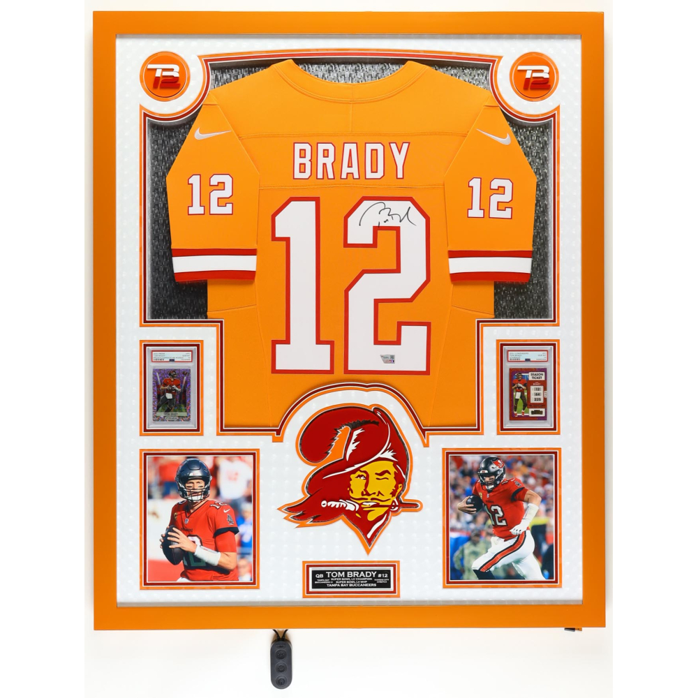 Tom Brady Hand Signed Tampa Bay Buccaneers 33" x 42" Custom Framed Nike ...