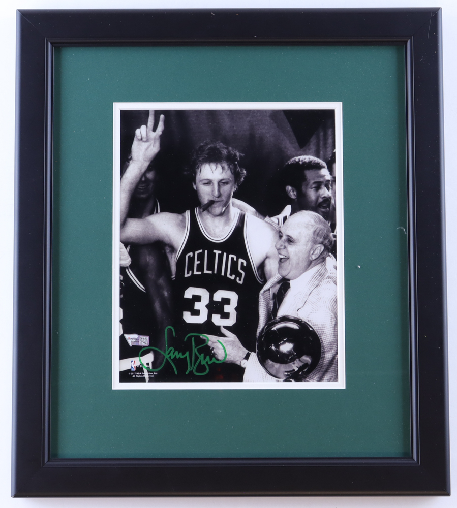 Larry Bird Signed Celtics Custom Framed Matted Photo Display (Fanatics) | Pristine Auction