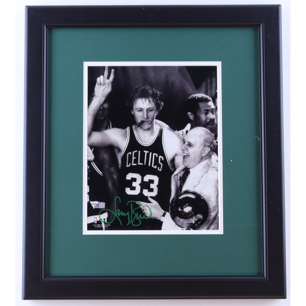 Larry Bird Signed Celtics Custom Framed Matted Photo Display (Fanatics ...