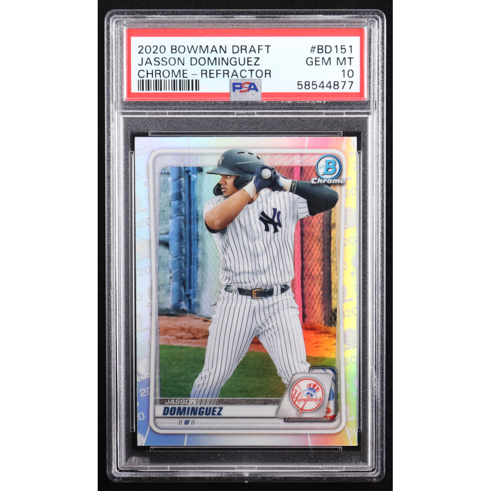Jasson Dominguez 2020 Bowman Chrome Draft Refractors #BD151 RC (PSA 10) | Pristine Auction