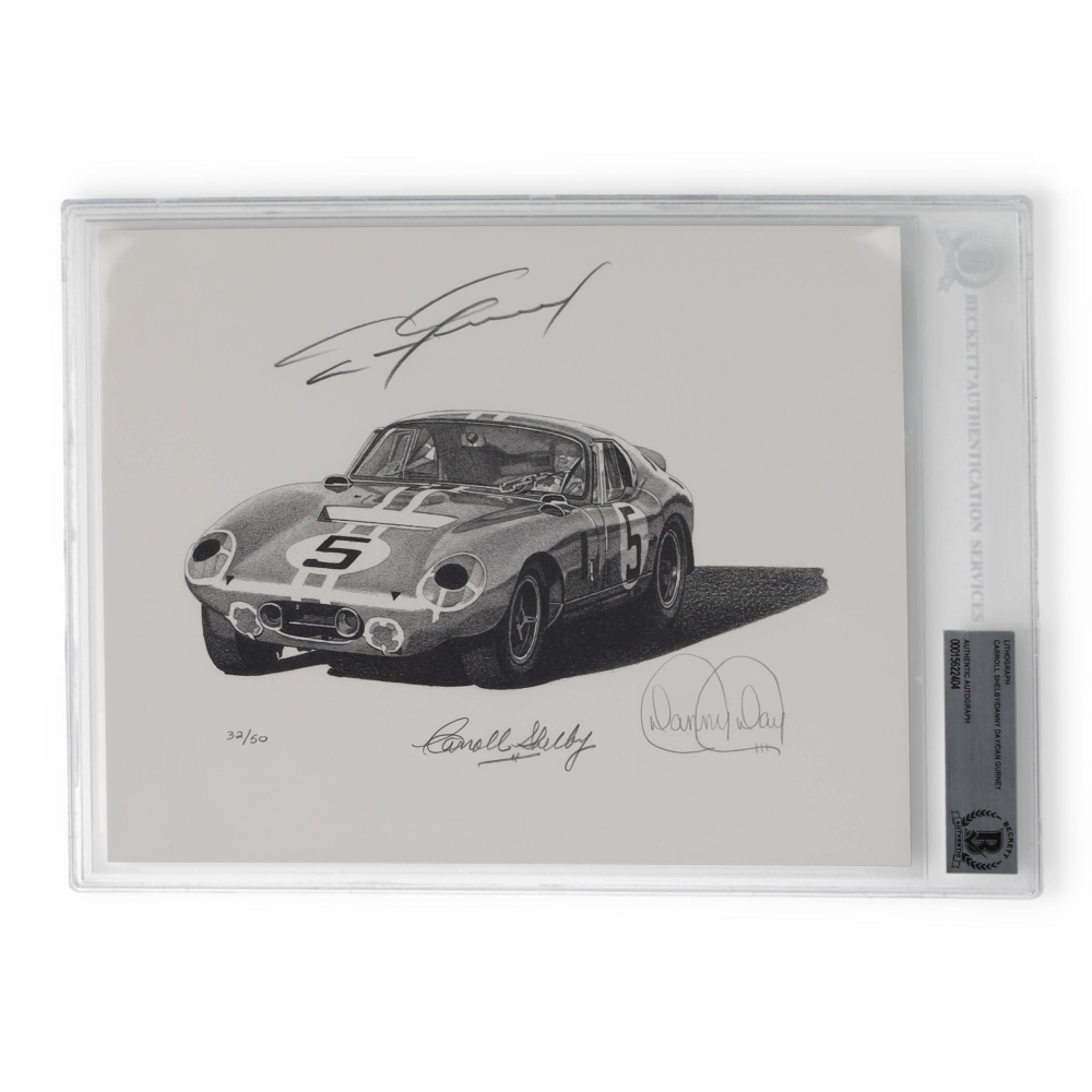 Carroll Shelby, Danny Day & Dan Gurney Signed LE "Daytona Coupe #5 ...