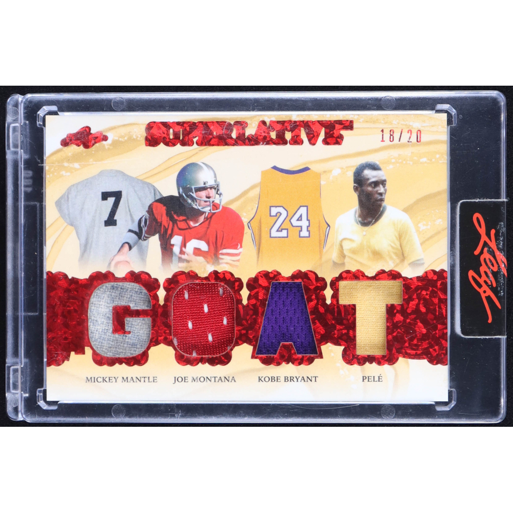 Mickey Mantle / Joe Montana / Kobe Bryant / Pele 2023 Leaf Superlative ...