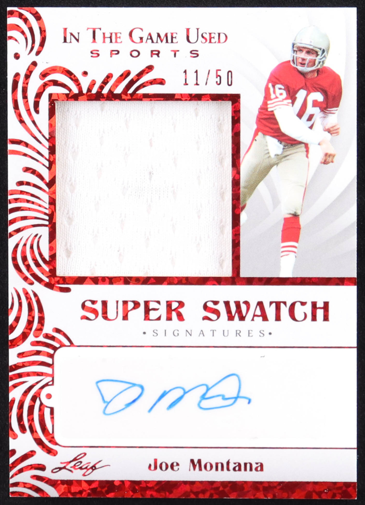Joe Montana 2022 ITG Used Sports Super Swatch Signatures Red Pattern # ...