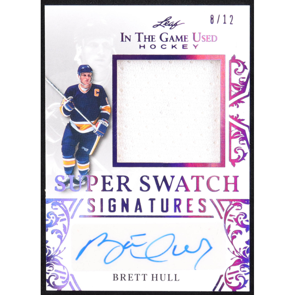 Brett Hull 2020-21 ITG Used Super Swatch Signatures Purple #SSSBH2 #8/ ...