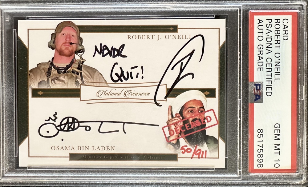 Robert J. O'Neill Signed LE Trading Card Inscribed "Never Quit!" (PSA | Autograph Graded 10 ...