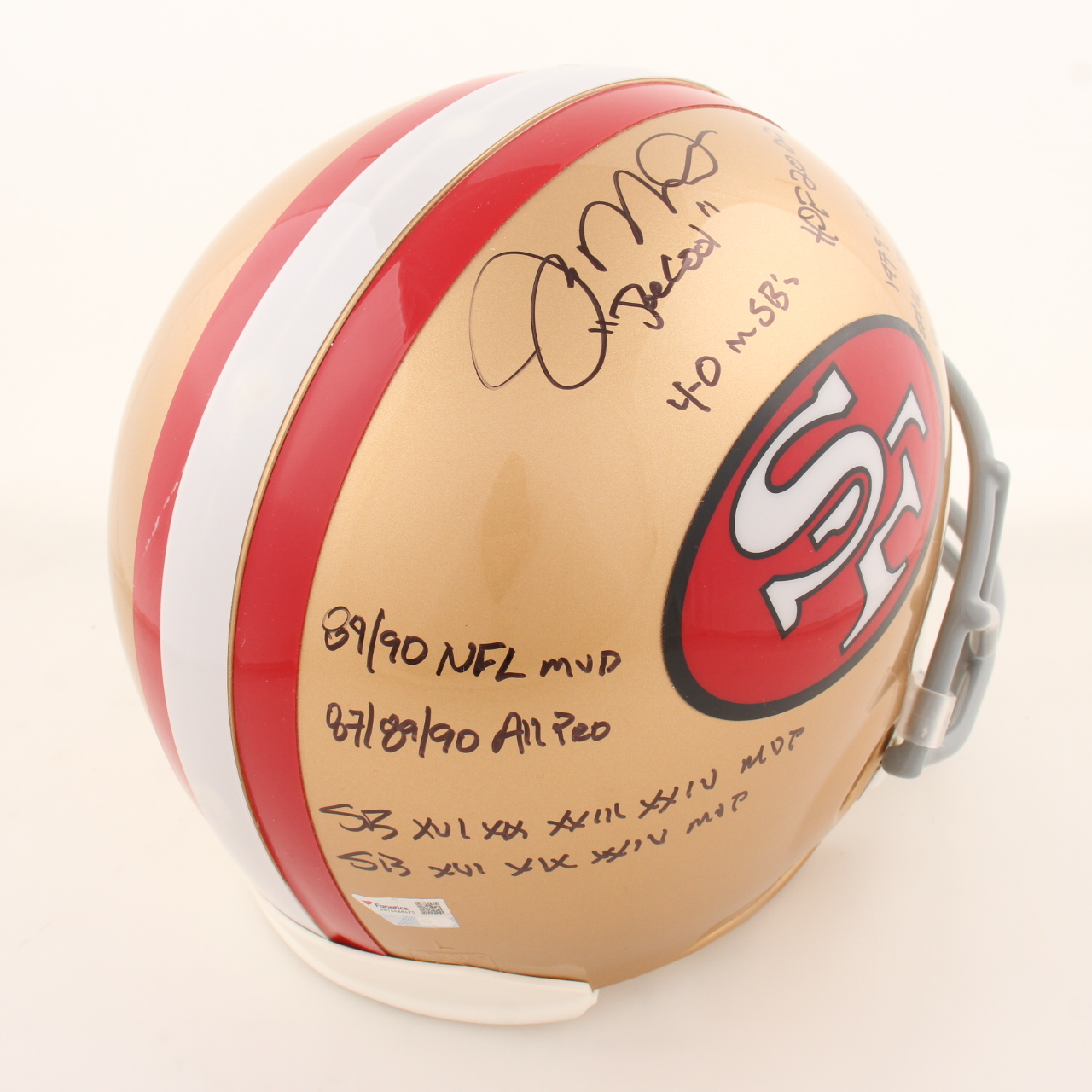 Joe Montana Signed 49ers Full-Size Authentic On-Field Helmet With ...