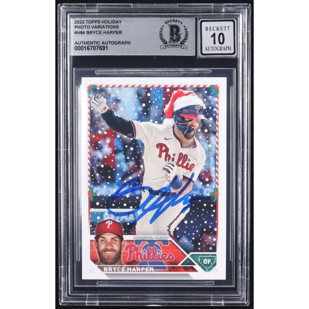 Bryce Harper Signed 2023 Topps Holiday Photo Variations #H84 (BGS ...