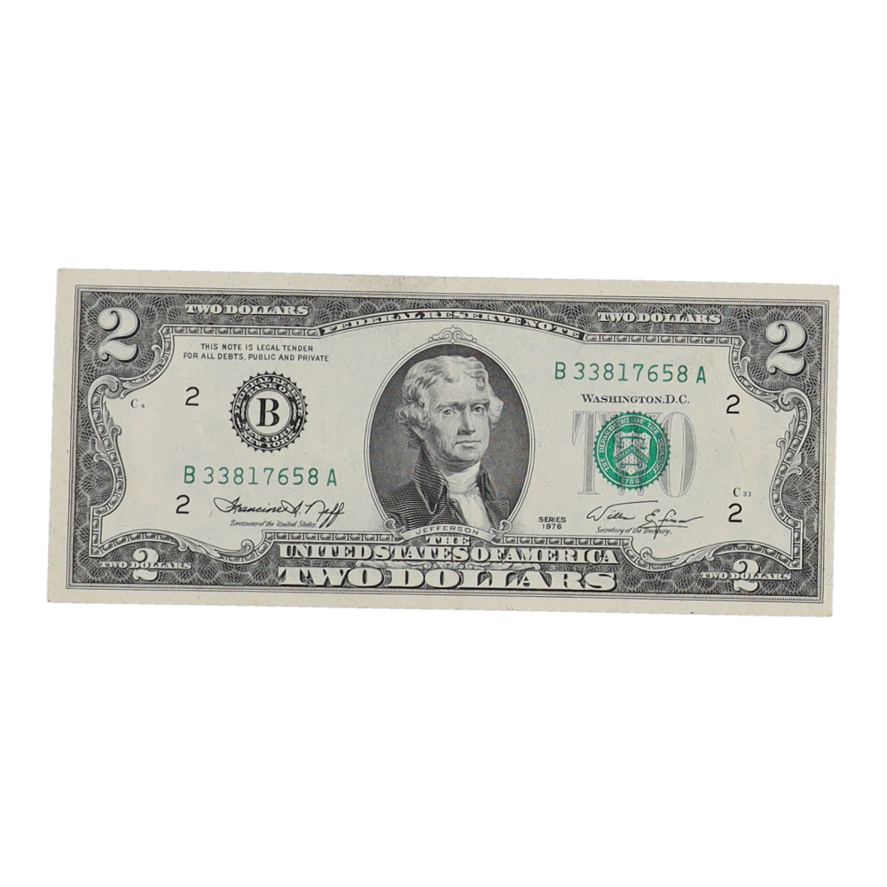 1976 U.S. $2 Two Dollars Legal Tender Note | Pristine Auction