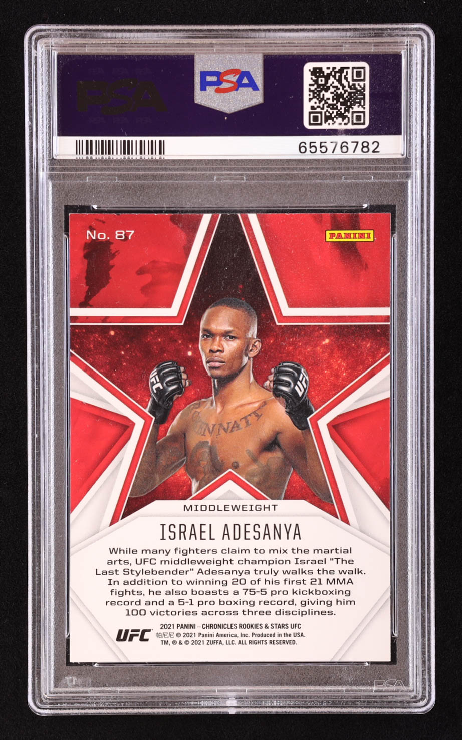 Israel Adesanya 2021 Rookies and Stars UFC Pink #87 (PSA 9) | Pristine ...