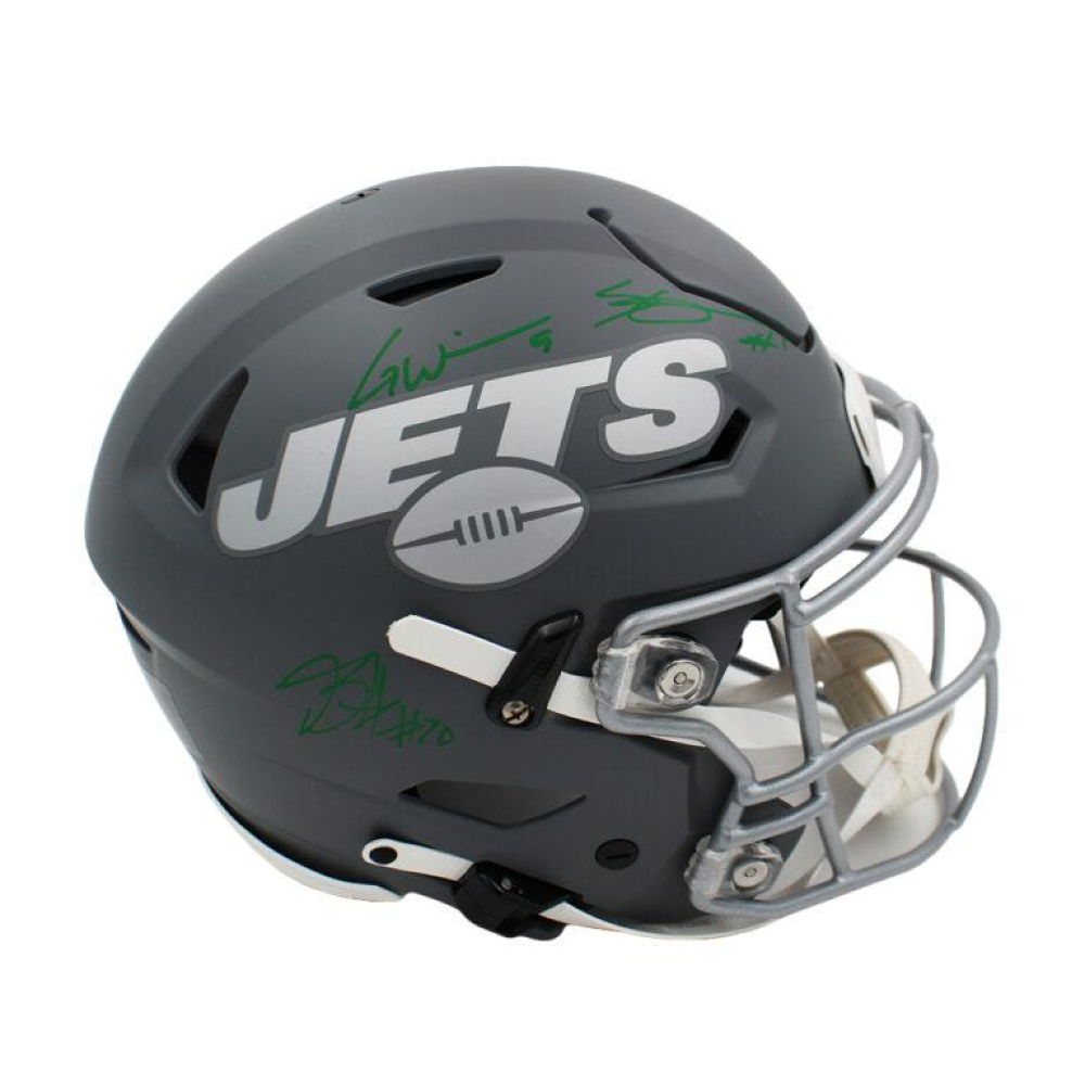 Muti-Signed Jets Full-Size Authentic On-Field Slate Alternate SpeedFlex ...