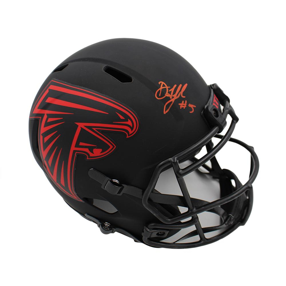 Drake London Signed Falcons Full-Size Eclipse Alternate Speed Helmet ...