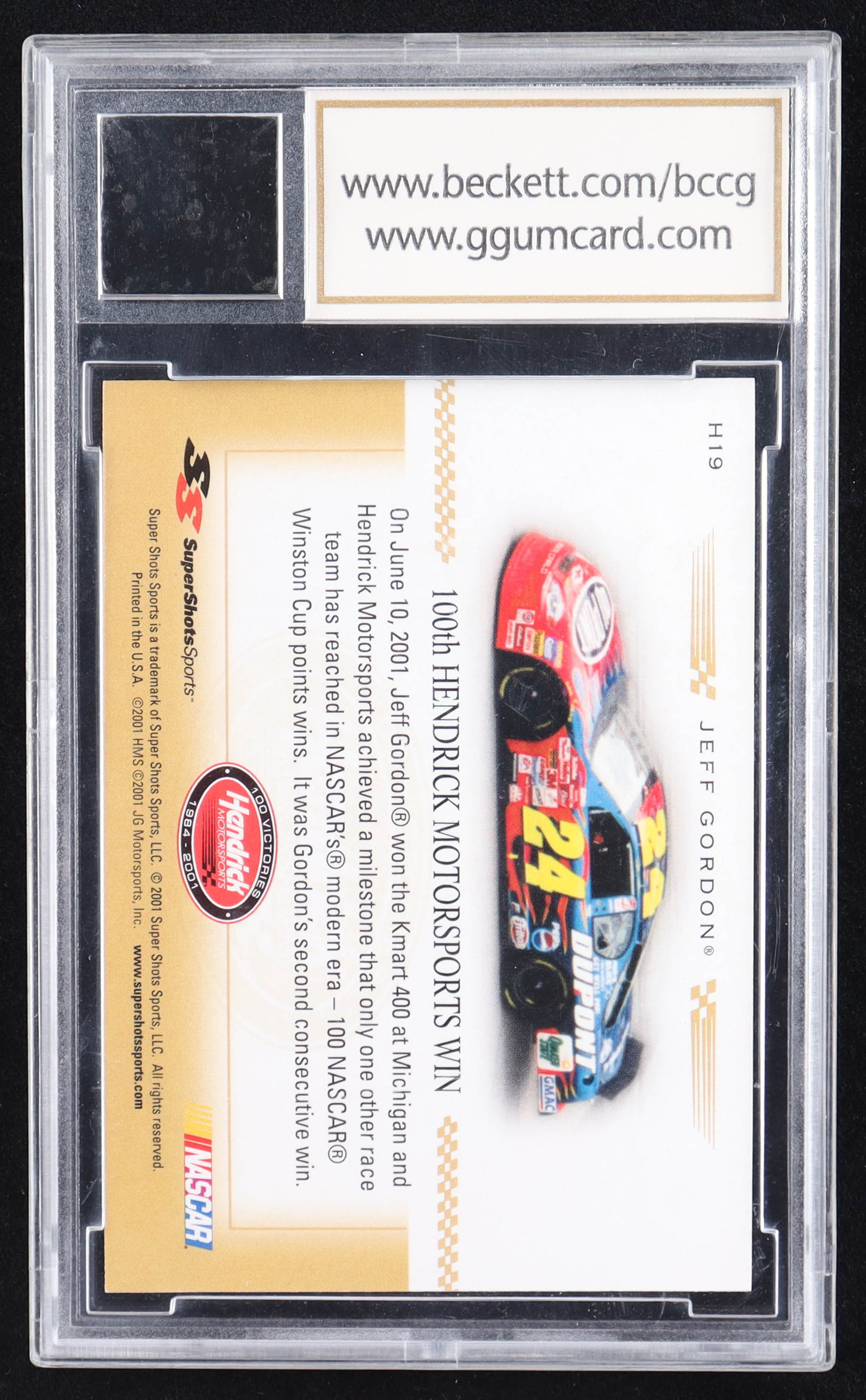 Jeff Gordon 2001 Super Shots Hendrick Motorsports #H19 with Race-Used ...