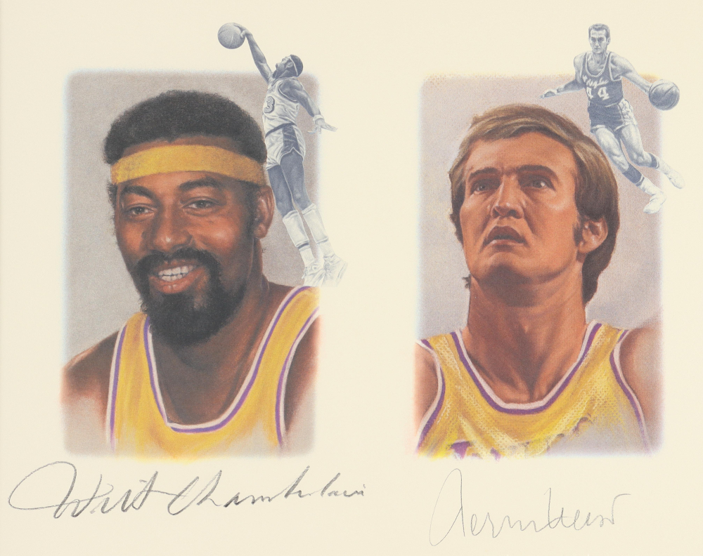 Lakers Legends Custom Framed LE Artist Proof Lithograph Signed by (5 ...