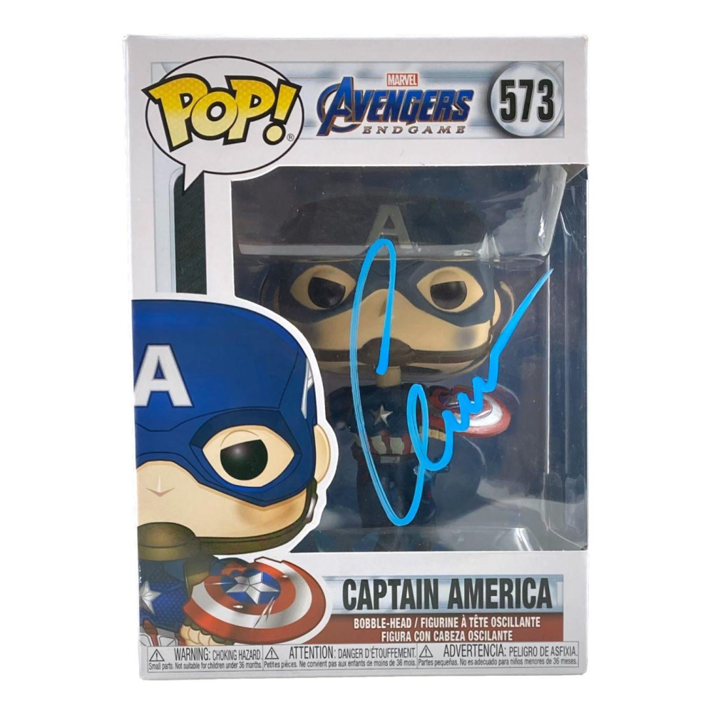 Chris Evans Signed "Avengers: Endgame" Captain America #573 Funko Pop ...
