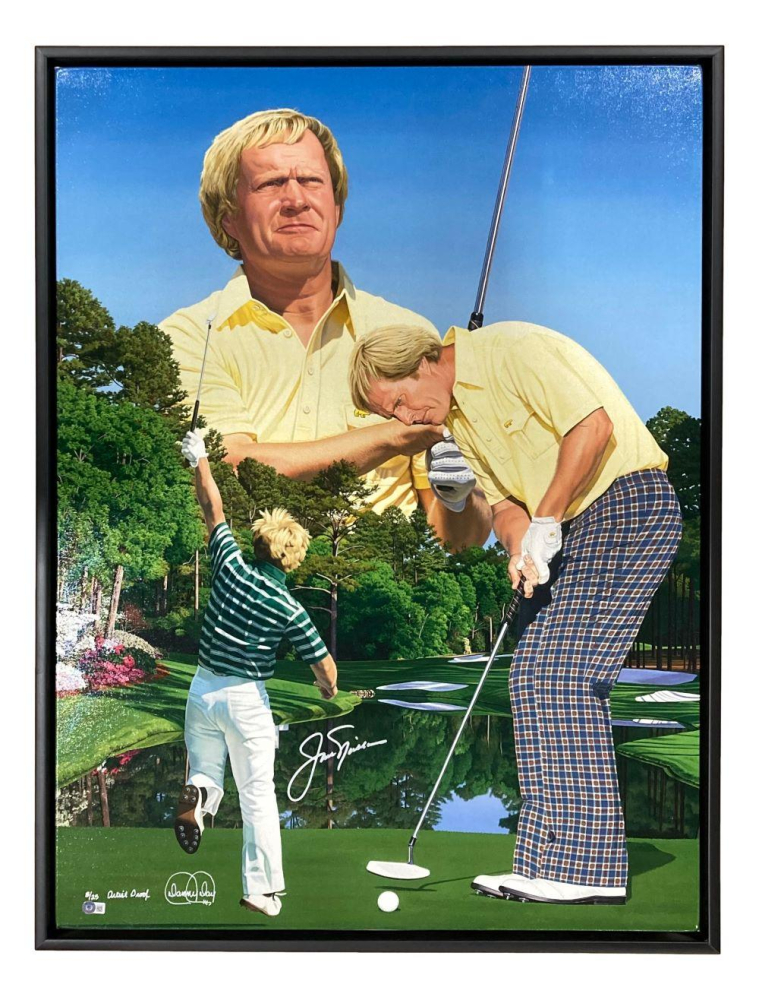 Jack Nicklaus Signed LE PGA Custom Framed Canvas (Beckett | Autograph ...