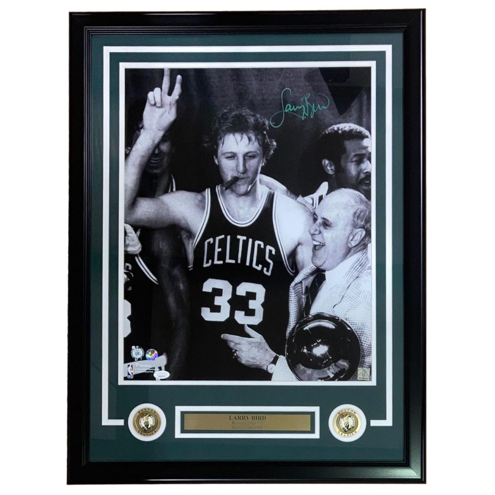 Larry Bird Signed Celtics Custom Framed Photo (JSA & Bird) | Pristine Auction