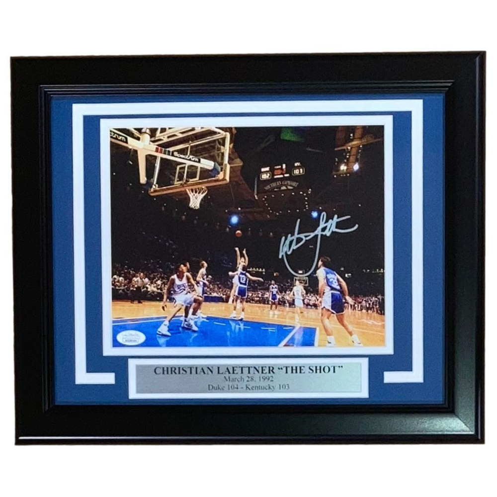 Christian Laettner Signed Duke Blue Devils Custom Framed Photo (JSA ...