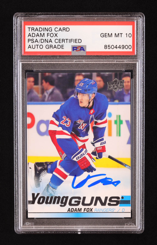 Adam Fox Signed 2019-20 Upper Deck #228 YG RC (PSA | Autograph Grade 10 ...