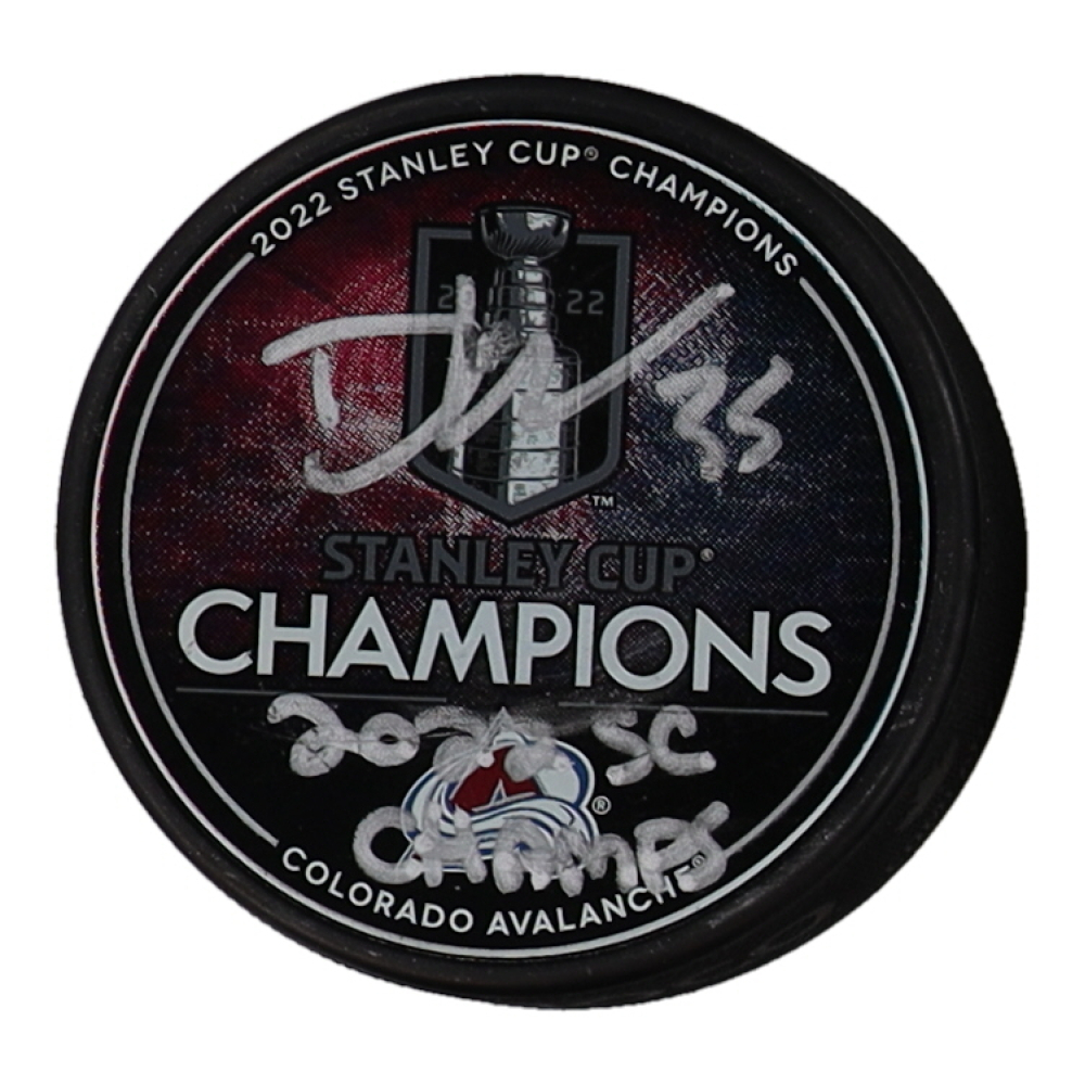 Darcy Kuemper Signed 2022 Stanley Cup Champions Logo Hockey Puck ...