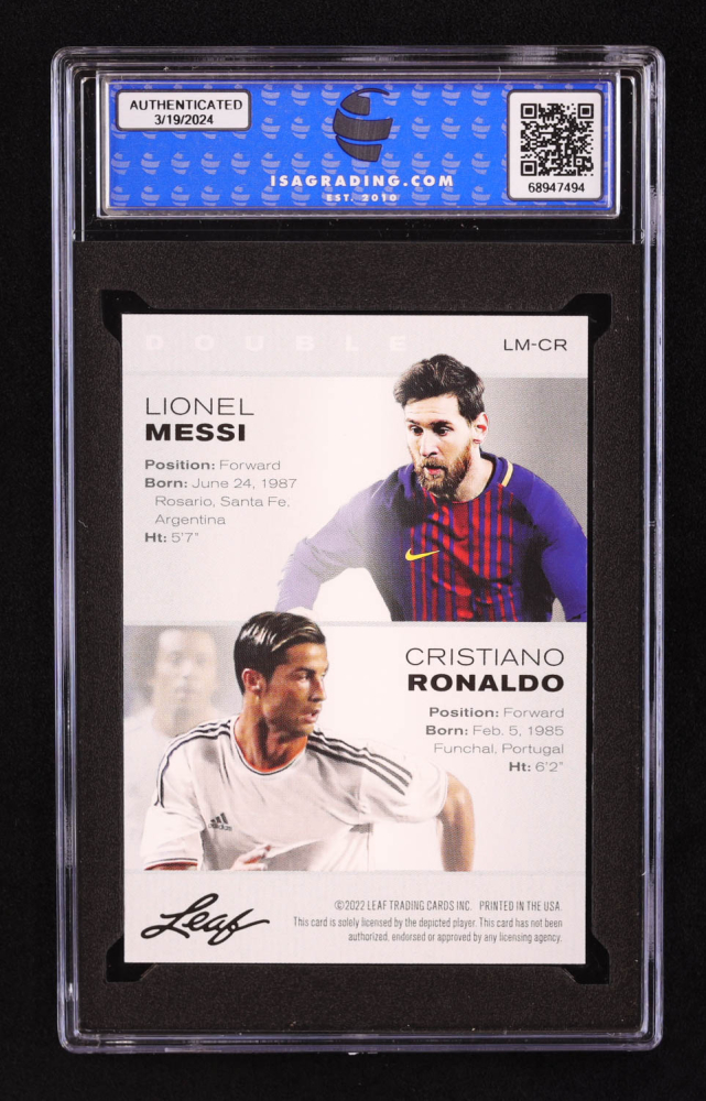 Lionel Messi / Cristiano Ronaldo 2022 Leaf Special Release Exclusive ...