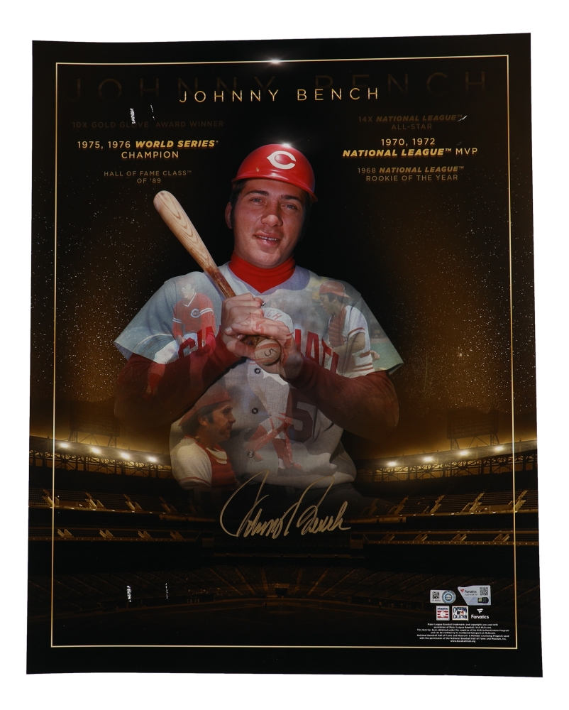 Johnny Bench Signed Reds 16x20 Photo (Fanatics & MLB) | Pristine Auction