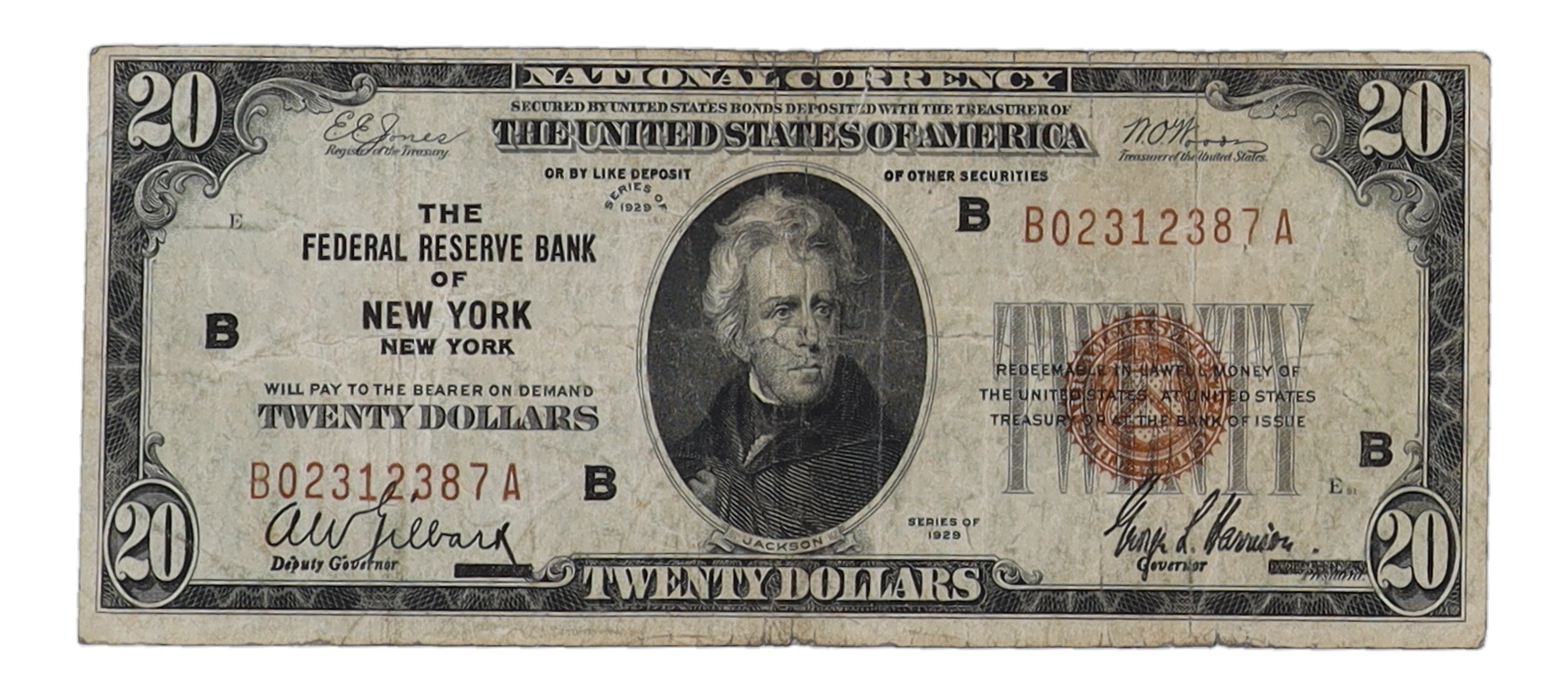 1929 U.S. $20 National Currency Note - New York, New York | Pristine ...