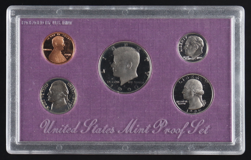 1990-S United States Mint Proof Set with (5) Coins | Pristine Auction