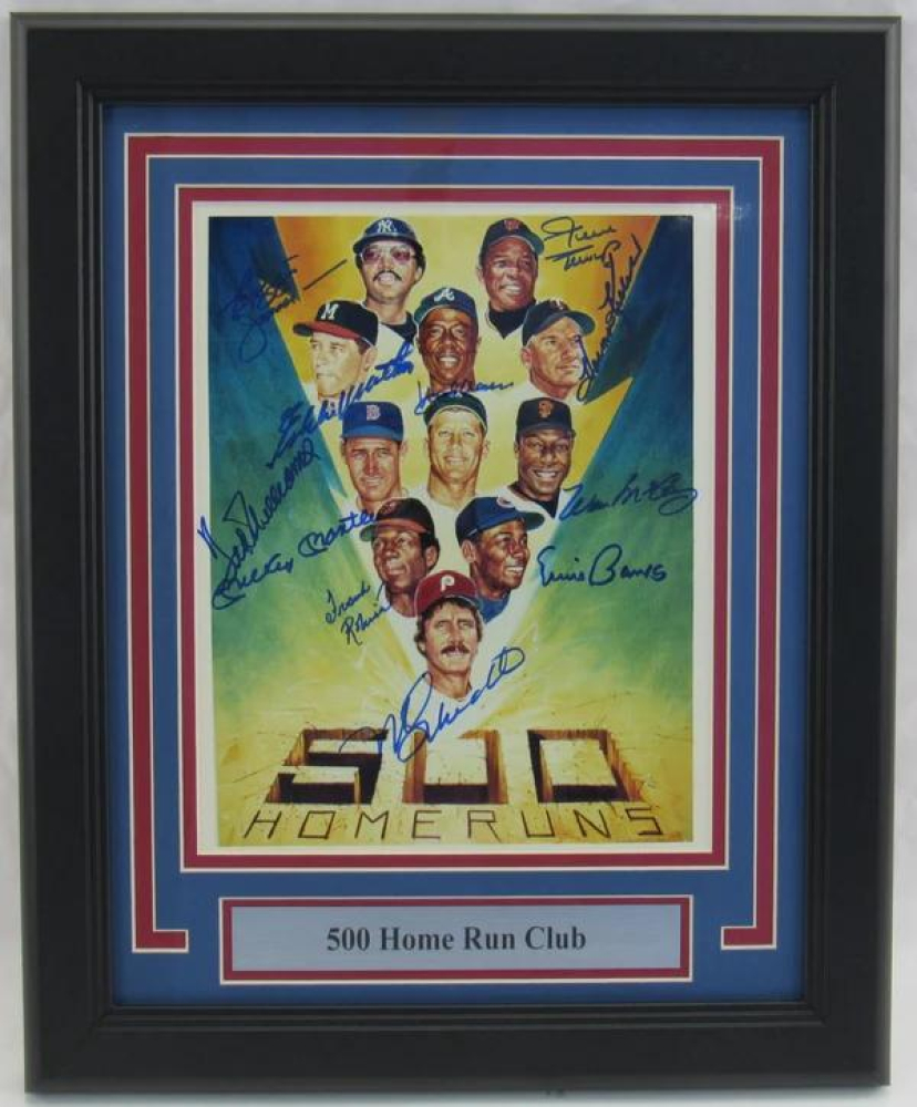 500 Home Run Club Custom Framed Photo Multi-Signed by (11) with Mickey ...