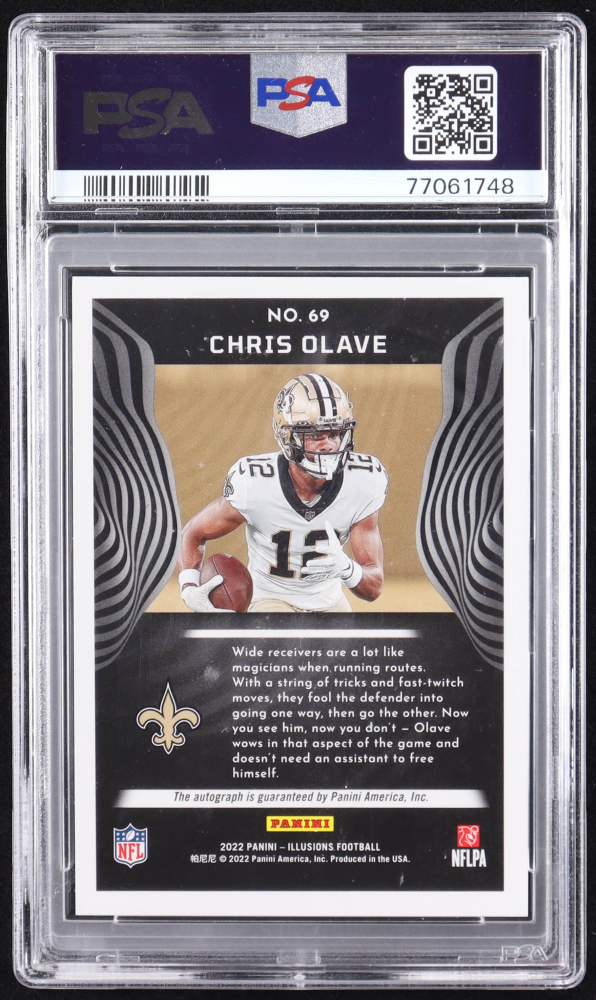 Chris Olave 2022 Panini Illusions Trophy Collection Signatures #69 #88/ ...