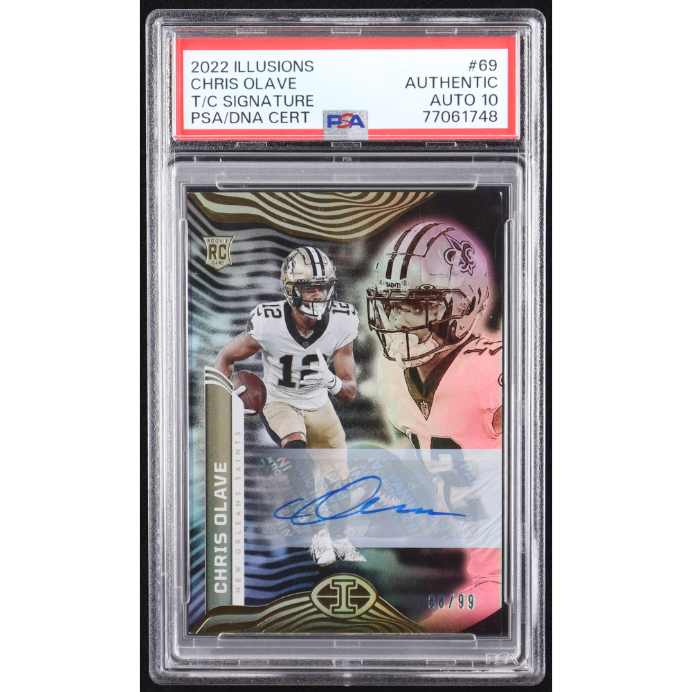 Chris Olave 2022 Panini Illusions Trophy Collection Signatures #69 #88/ ...