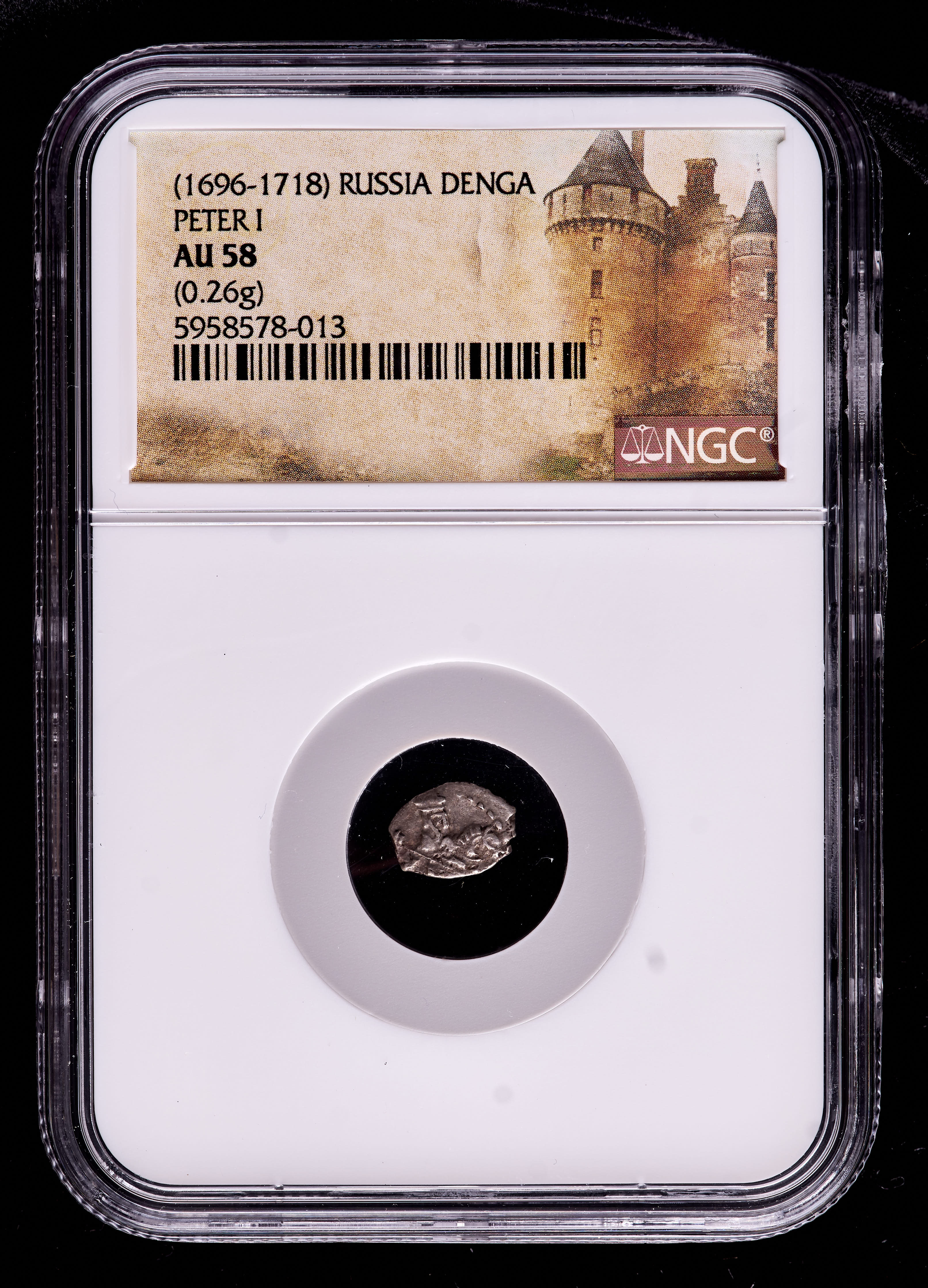 Peter The Great (1696-1718) Russian Denga Silver Coin (NGC AU58 ...