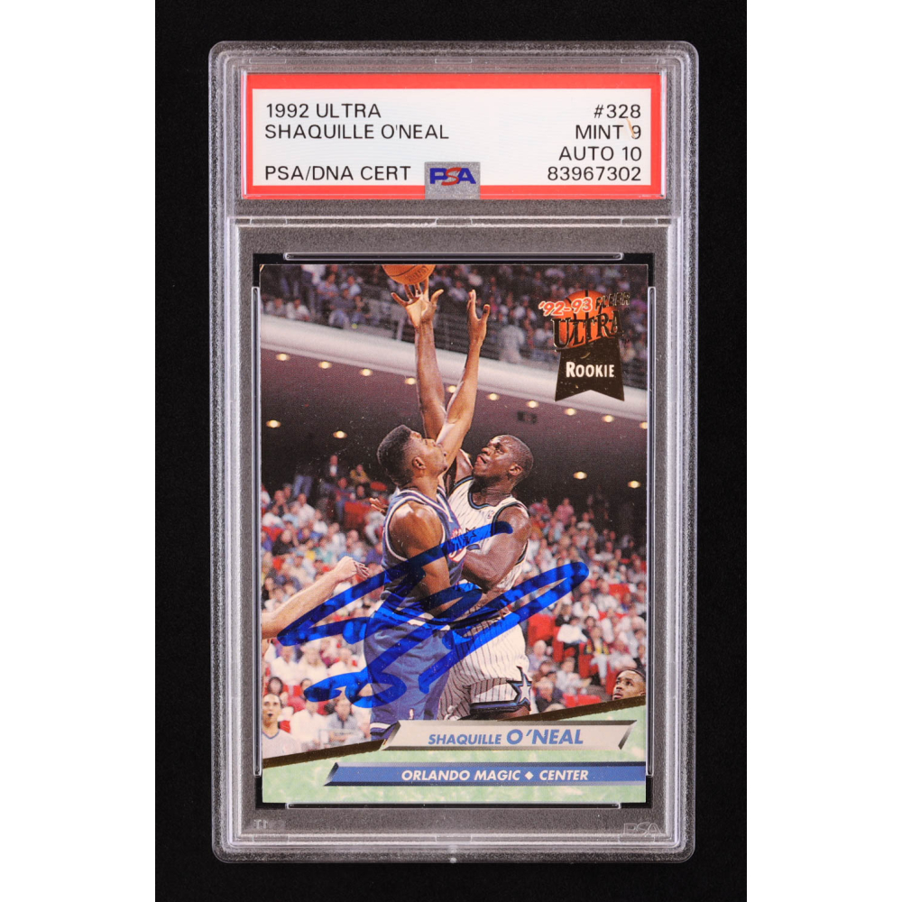 Shaquille O'Neal Signed 1992-93 Ultra #328 RC (PSA 9 | Autograph Graded ...