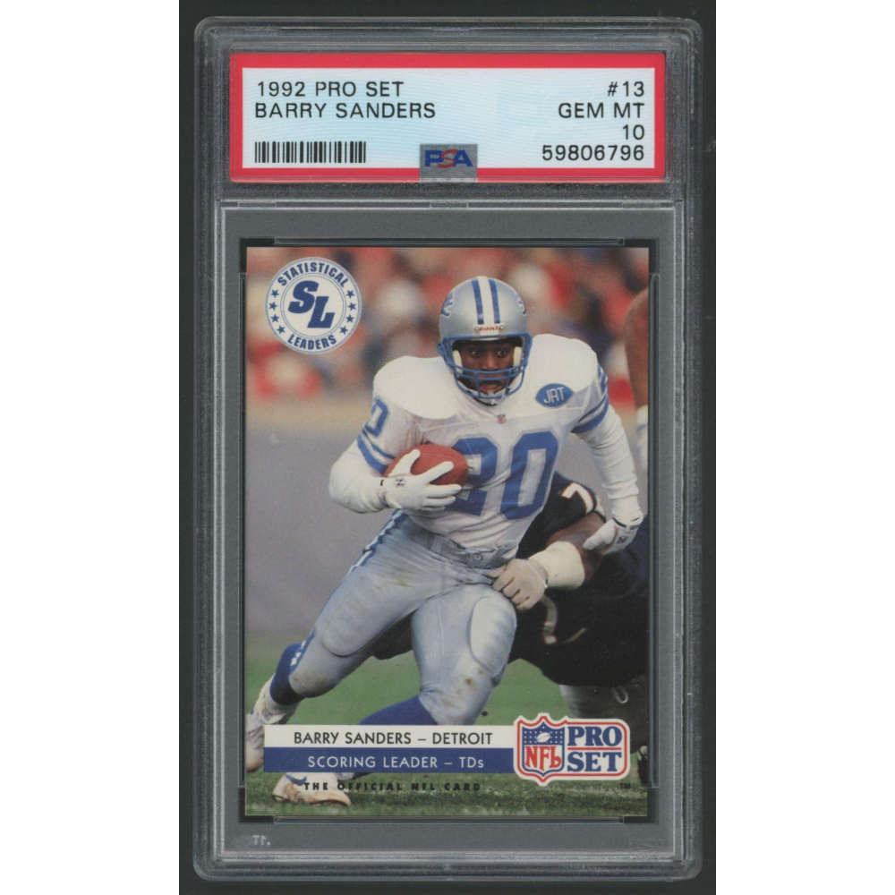Barry Sanders 1992 Pro Set #13 (PSA 10) | Pristine Auction