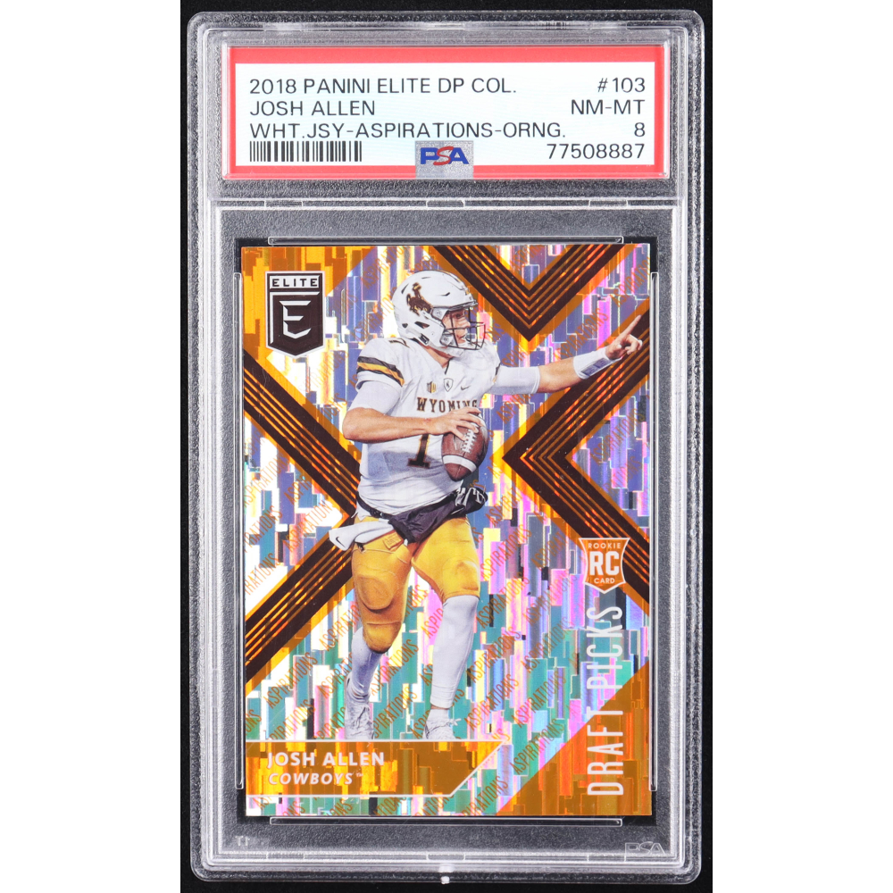 Josh Allen 2018 Elite Draft Picks Aspirations Orange #103B RC (PSA 8 ...