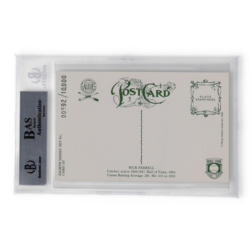 Rick Ferrell Signed Perez Steele Hall of Fame Postcard (PSA) | Pristine ...