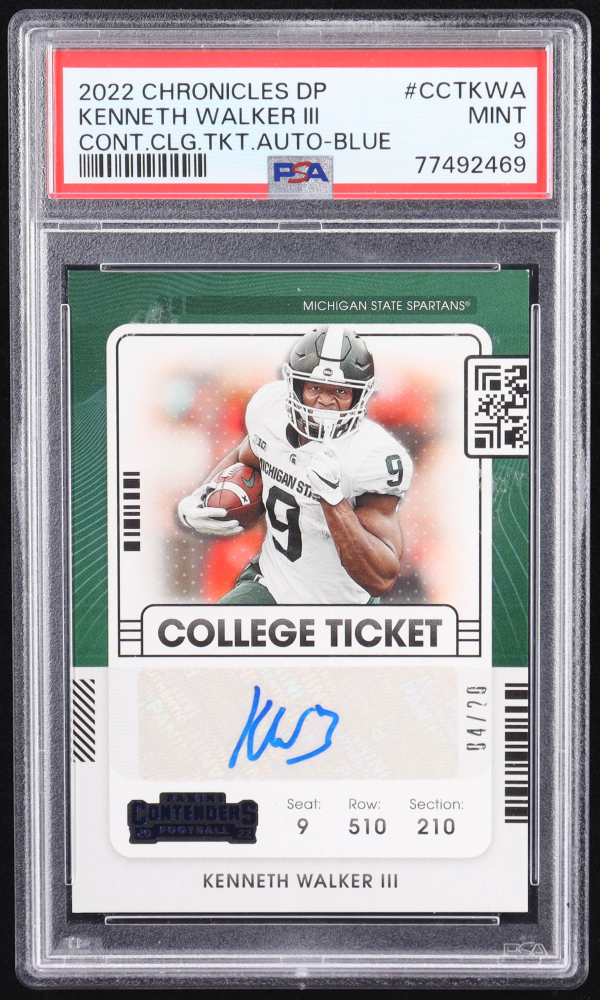 Kenneth Walker III 2022 Panini Chronicles Draft Picks Contenders ...