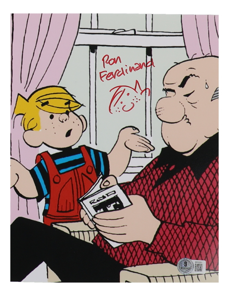 Ron Ferdinand Signed Dennis The Menace 8x10 Photo With Hand Drawn Dennis Sketch Beckett