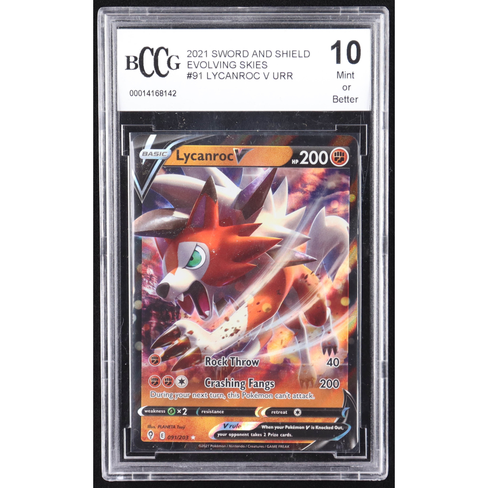 Lycanroc V 2021 Pokemon Sword and Shield Evolving Skies #91 (BCCG 10 ...