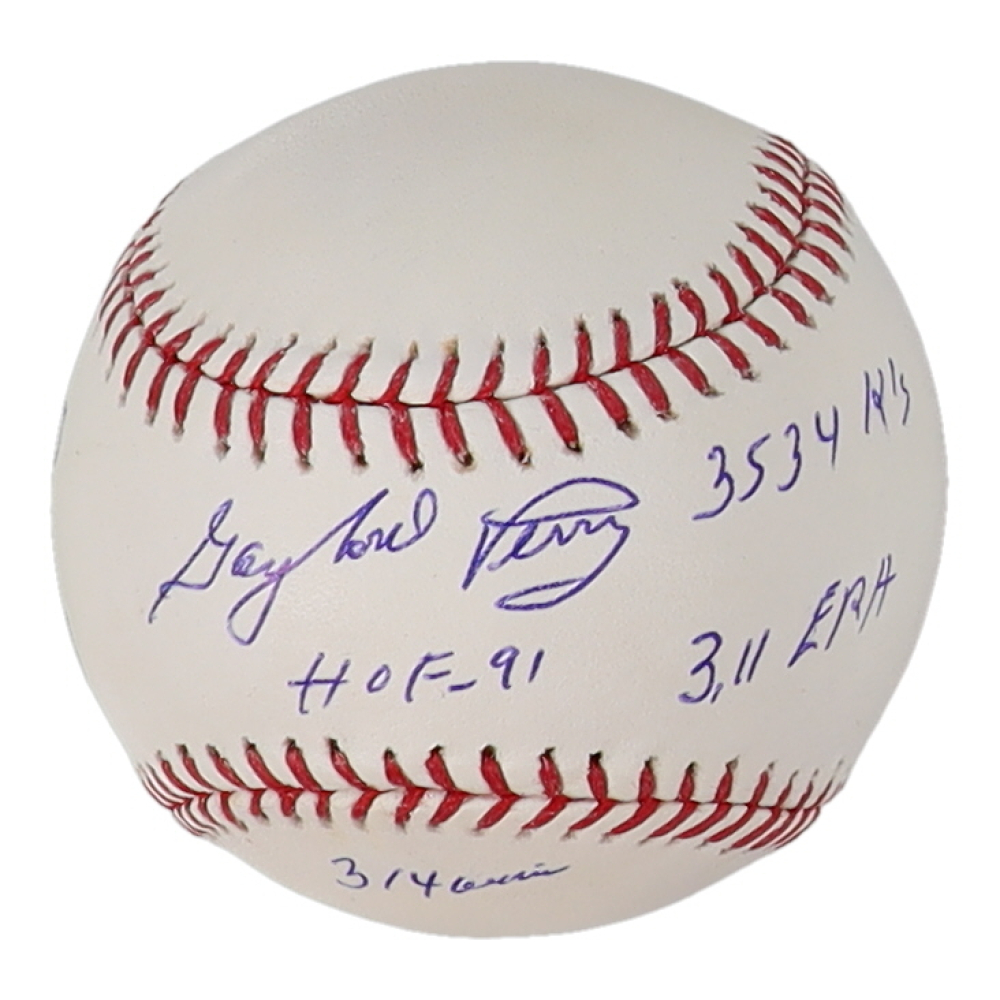 Gaylord Perry Signed OML Baseball With Multiple Inscriptions (PSA ...