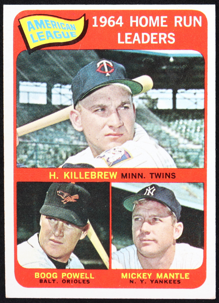 Harmon Killebrew/Mickey Mantle/Boog Powell 1965 Topps #3 AL Home Run ...