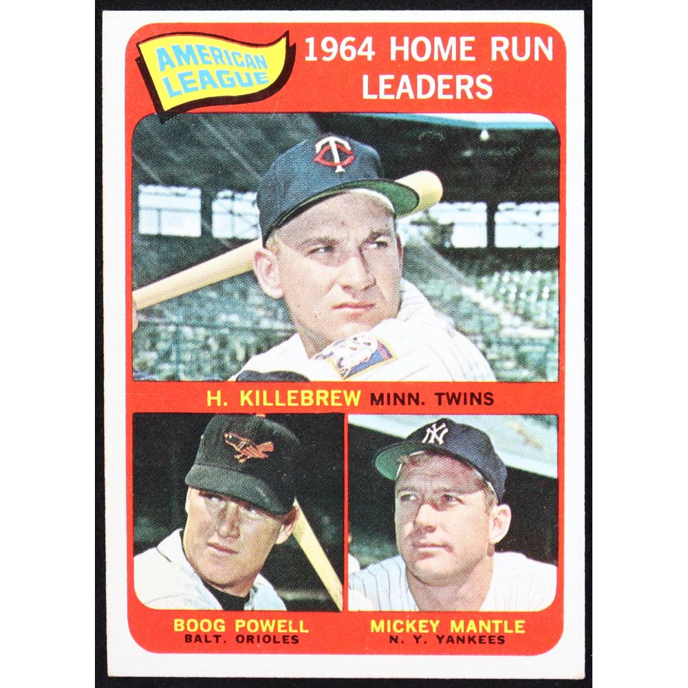 Harmon Killebrew/Mickey Mantle/Boog Powell 1965 Topps #3 AL Home Run ...