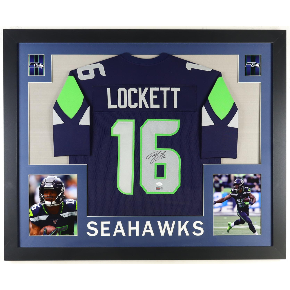 Tyler Lockett Signed Custom Framed Jersey Display (JSA) | Pristine Auction