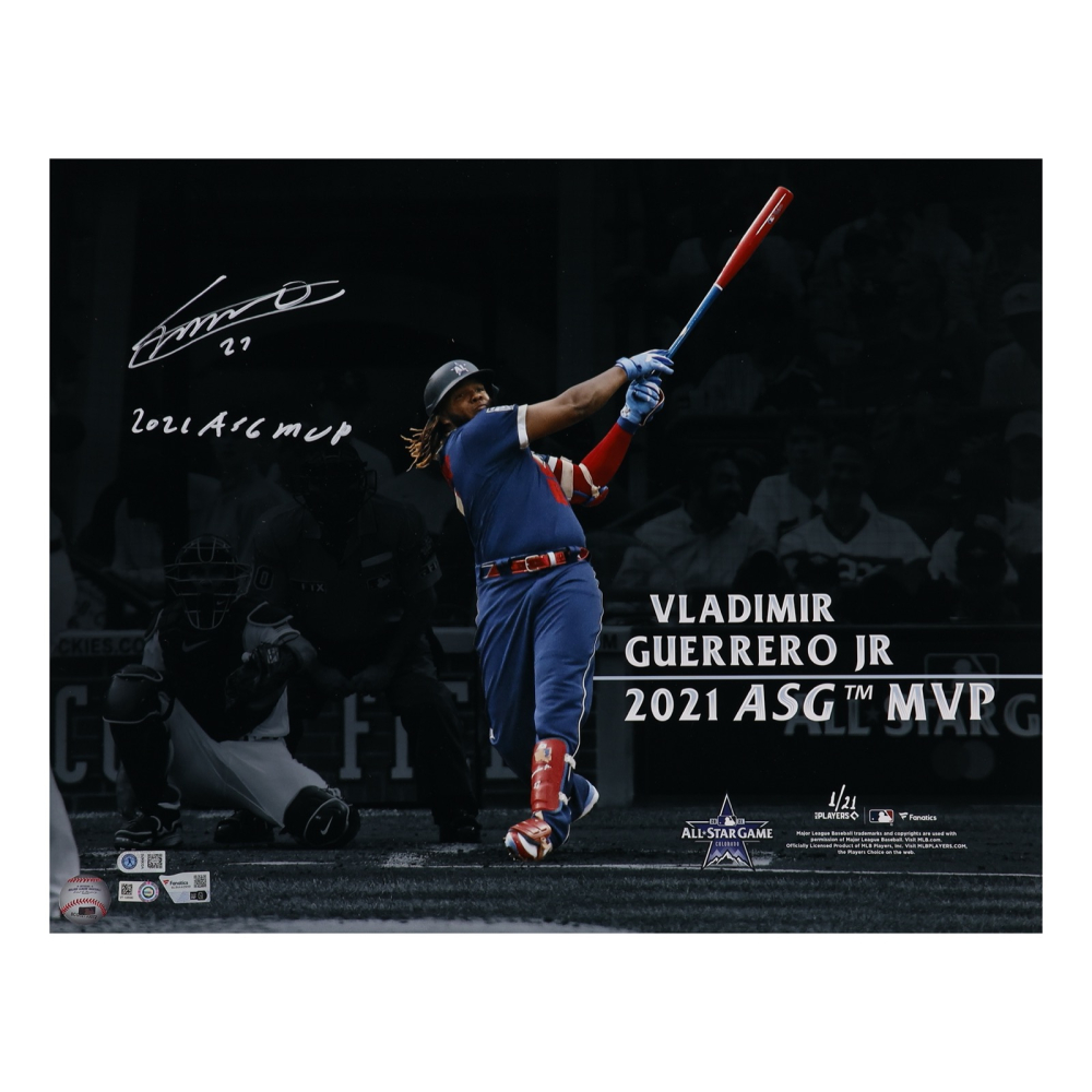 Vladimir Guerrero Jr. Signed 2021 All-Star Game Photo Inscribed "2021 ASG MVP" (MLB, Fanatics ...
