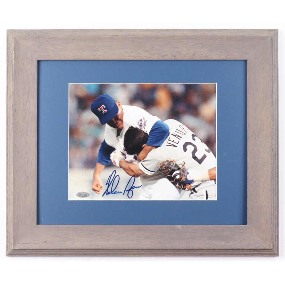 Nolan Ryan Signed Rangers Custom Framed Photo Display (Steiner ...