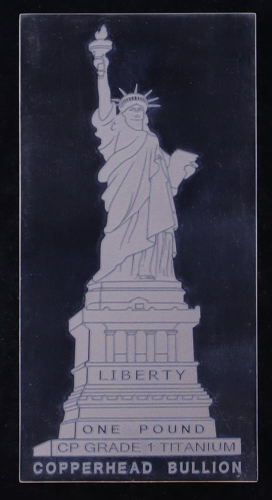 One Pound .996 Fine Titanium "Statue Of Liberty" Copperhead Bullion Bar ...