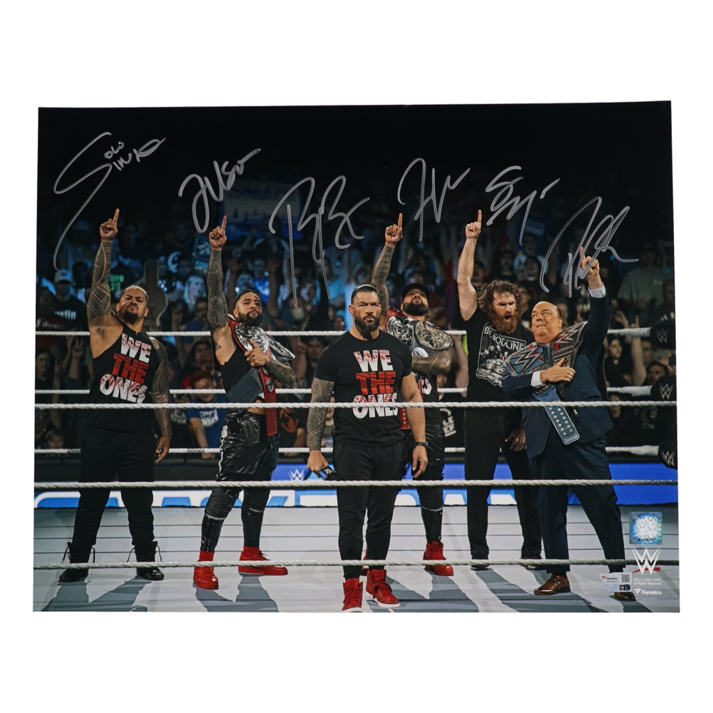 "The Bloodline" WWE 16x20 Photo Signed By Roman Reigns, Jimmy Uso, Jey ...