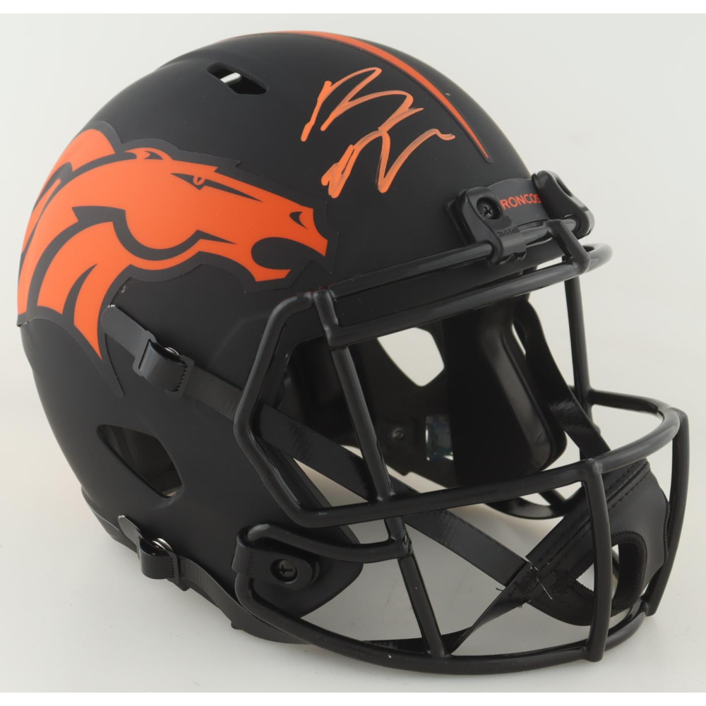 Bo Nix Signed Broncos Full-Size Eclipse Alternate Speed Helmet (Beckett ...
