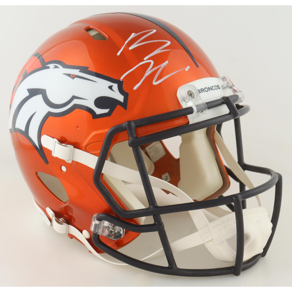 Bo Nix Signed Broncos Full-Size On-Field Authentic Flash Alternate ...