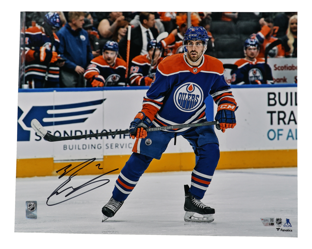 Evan Bouchard Signed Oilers 16x20 Photo (Fanatics) | Pristine Auction