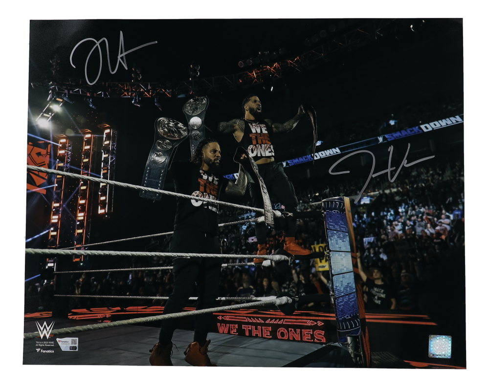 Jey Uso and Jimmy Uso Signed WWE 16x20 Photo (Fanatics) | Pristine Auction